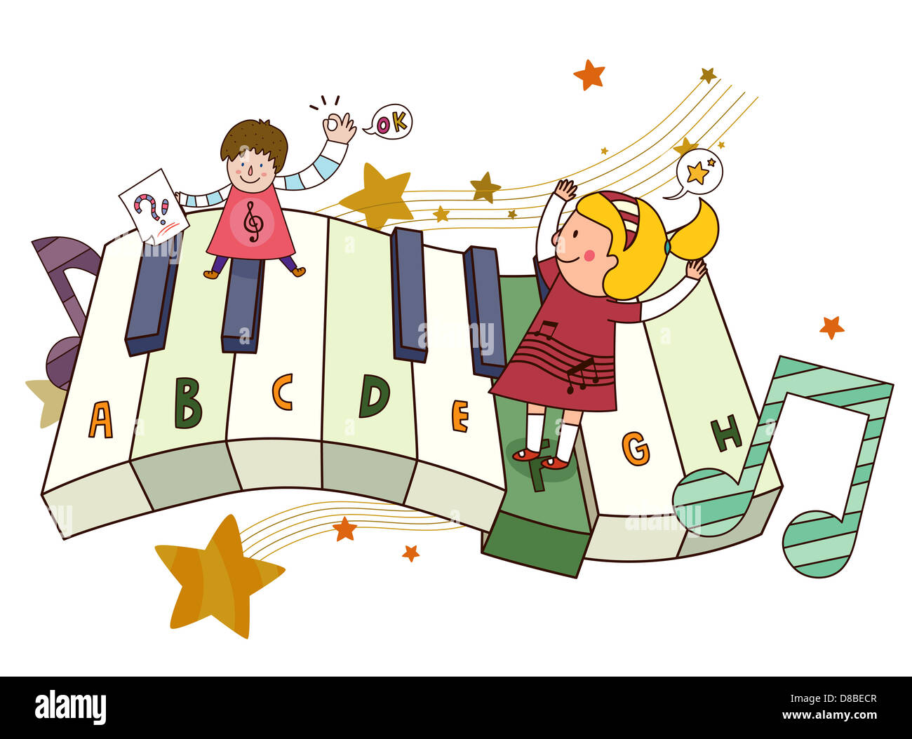 Music notes alphabet hi-res stock photography and images - Alamy