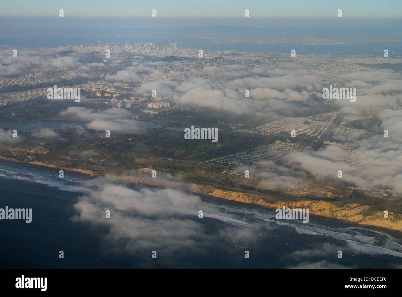 Panorama of the Pacific Ocean shoreline of San Francisco (Parkmerced ...