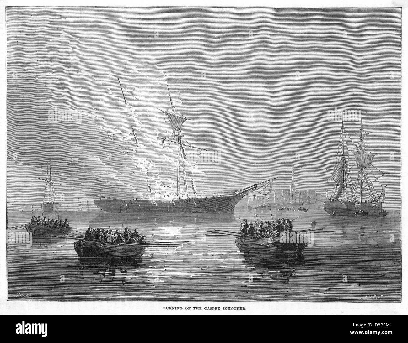 The Gaspee Burnt Stock Photo - Alamy