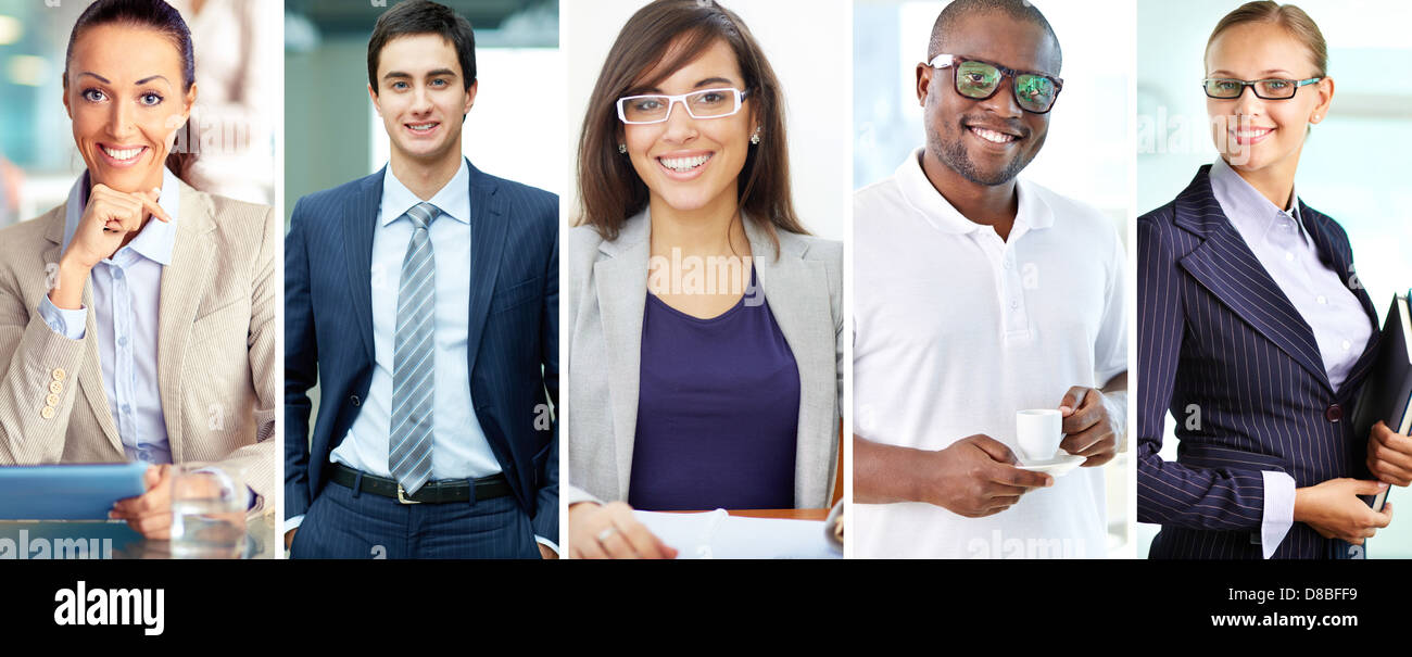 Collage positive people looking camera hi-res stock photography and ...