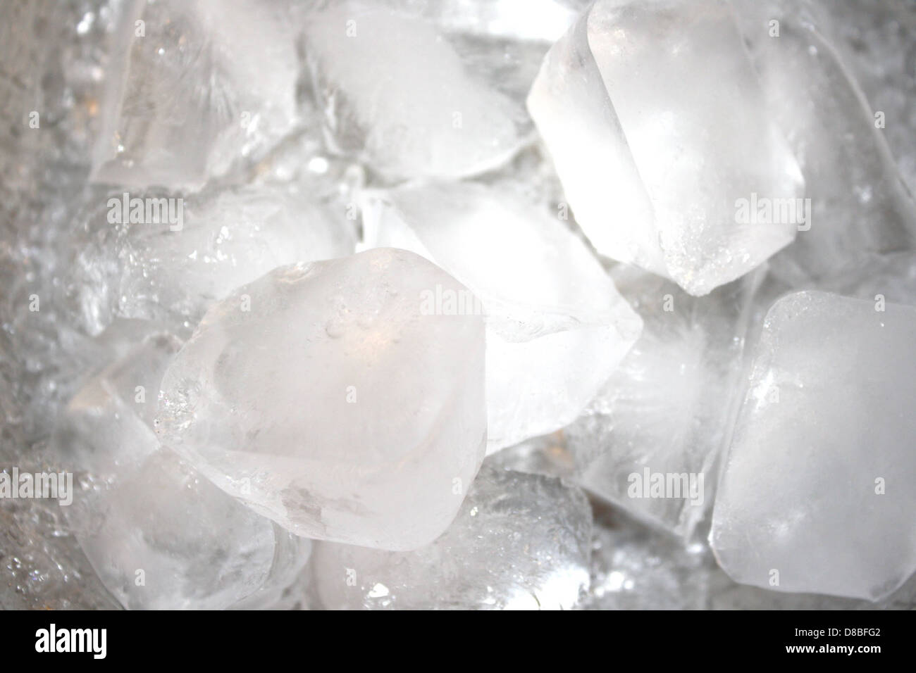 Ice cubes arranged in a cold, clear arrangement, ideal for cooling ...