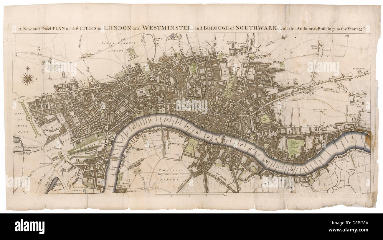 London Map - 1756 Stock Photo - Alamy