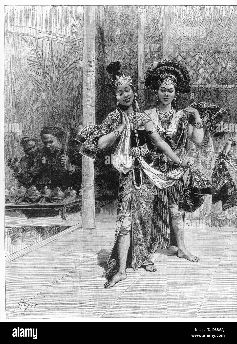 Javanese Musicians - 1889 Stock Photo - Alamy