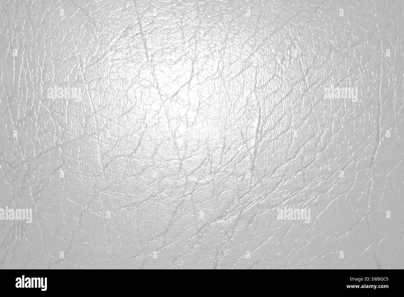 The image shows a close-up of white leather, showcasing its smooth ...