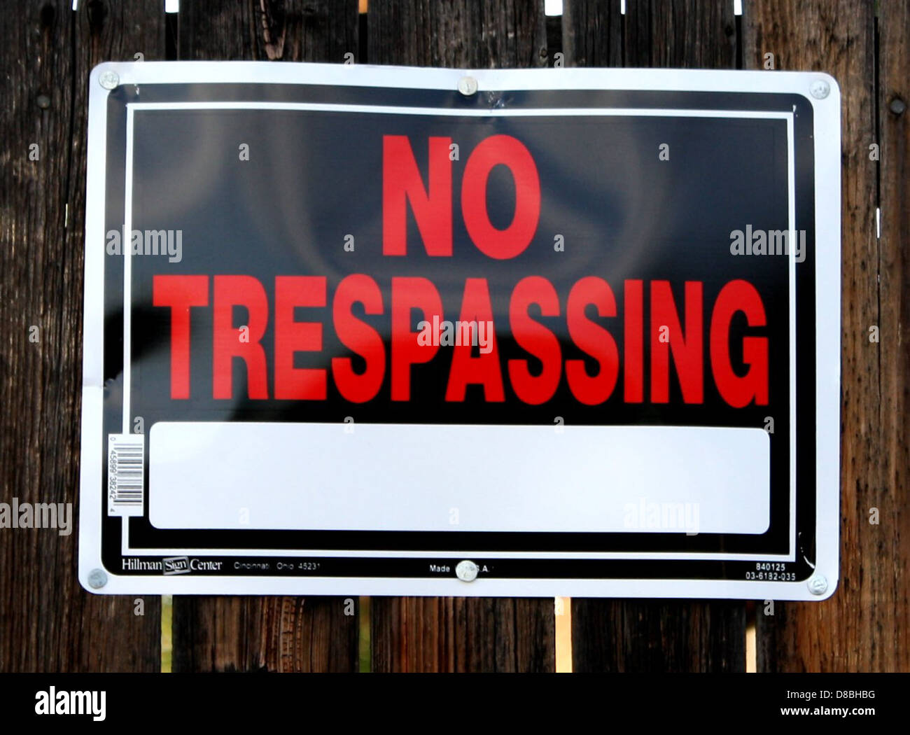 A no trespassing sign displayed prominently in a natural or urban ...