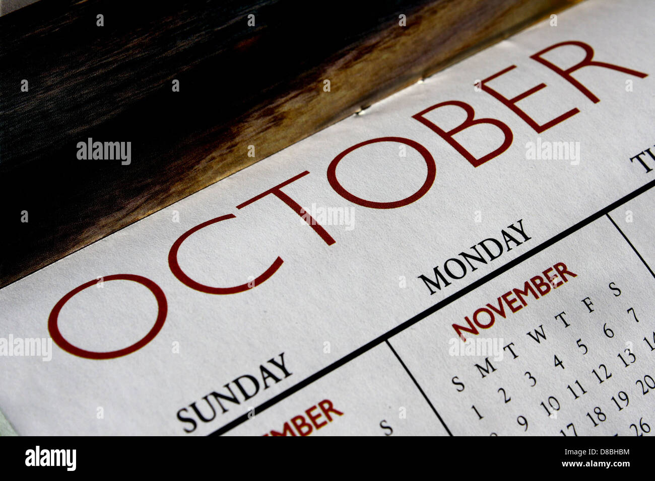 A visual representation of an October calendar page, typically ...