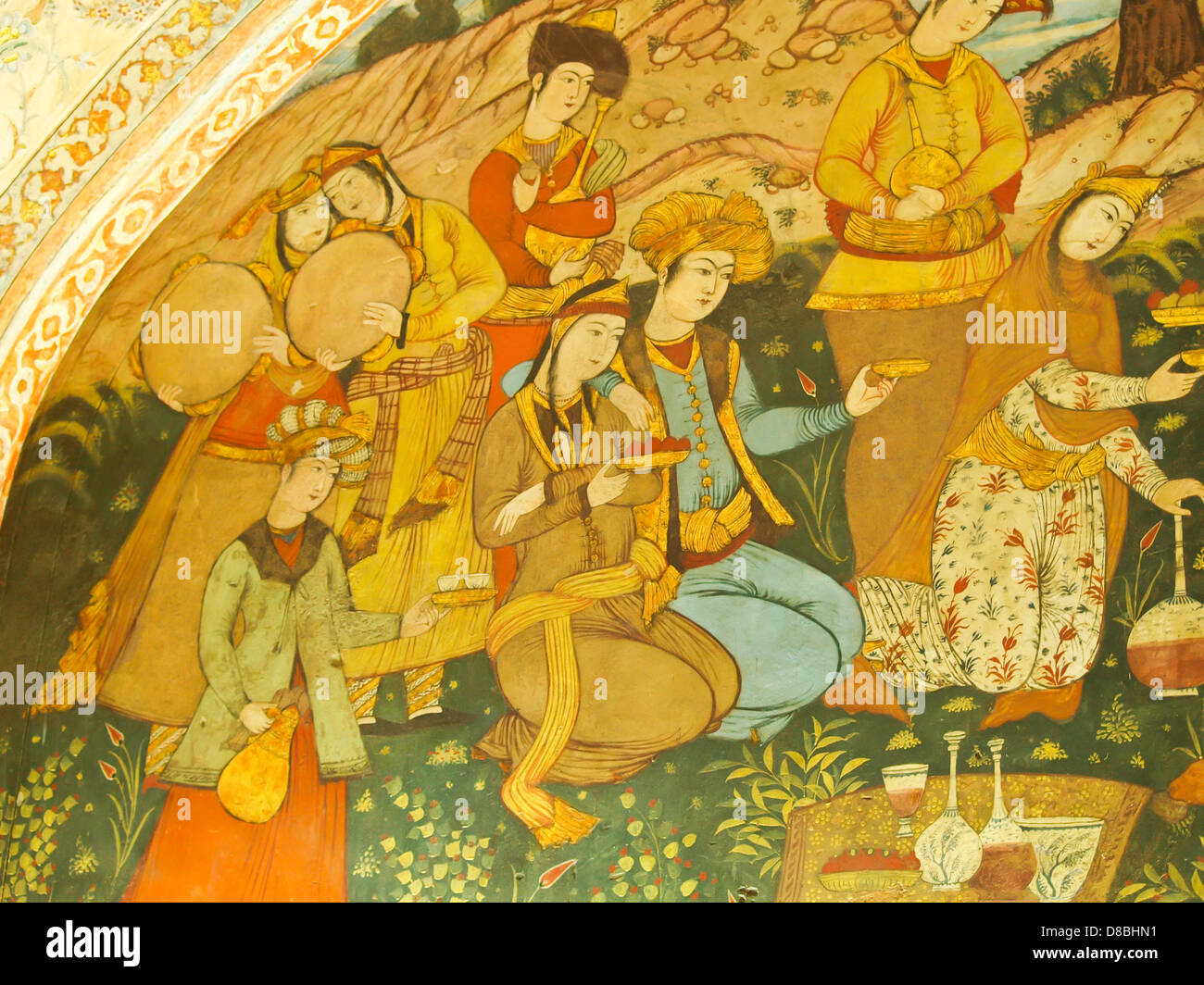 colorful iranian mural painting in Isfahan, Iran Stock Photo - Alamy
