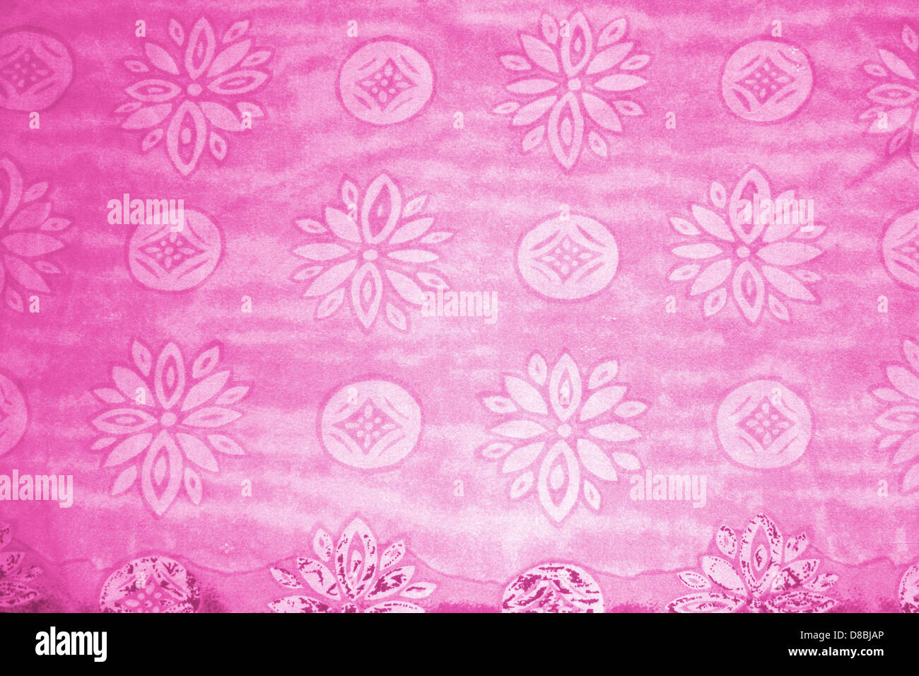 pink fabric texture with flowers and circles Stock Photo - Alamy