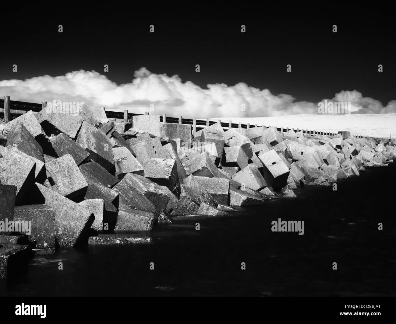 Orkney islands churchill barrier linking Black and White Stock Photos ...