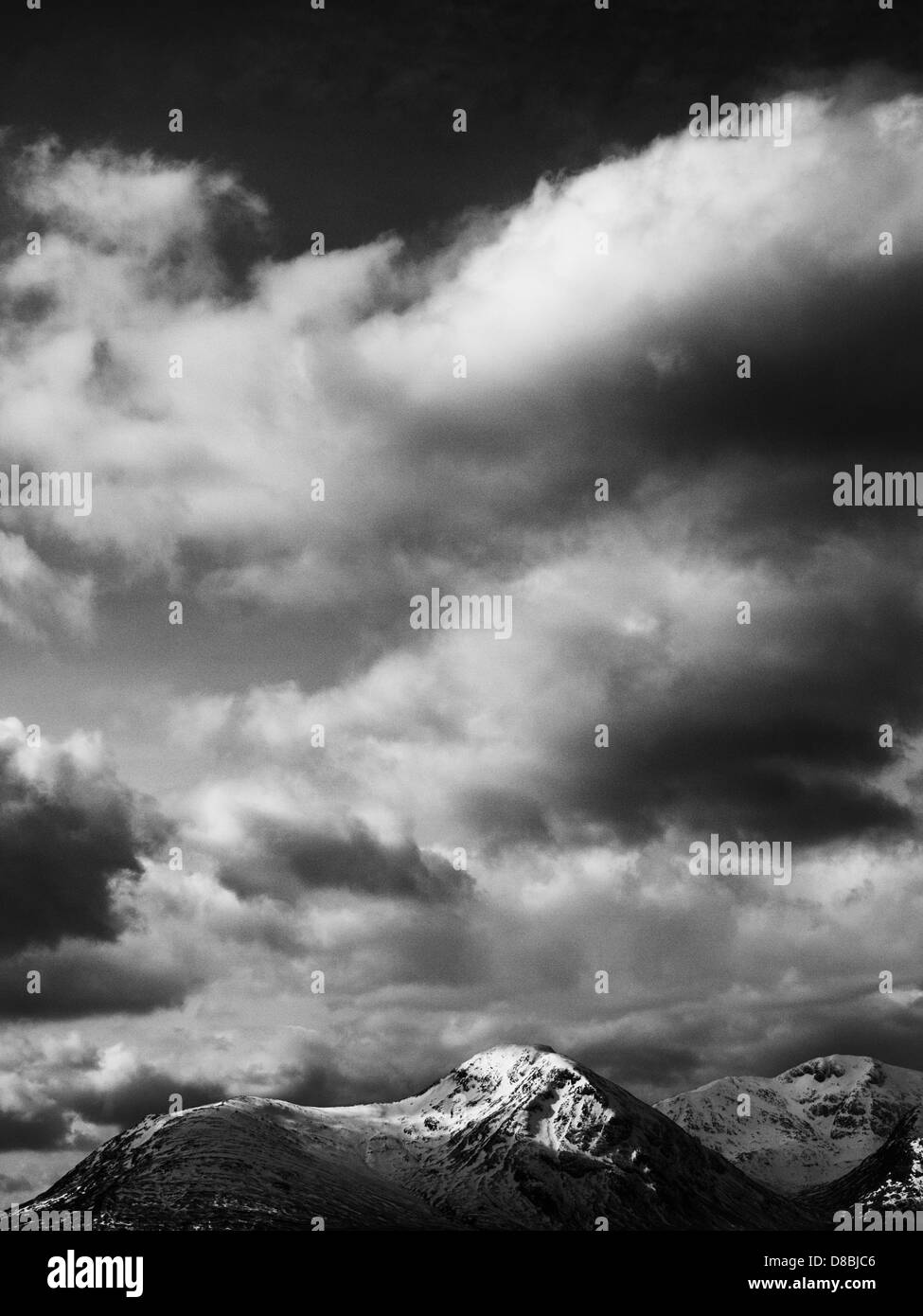 Scotland, Scottish Highlands, Black Mount. Storm clouds above Black ...