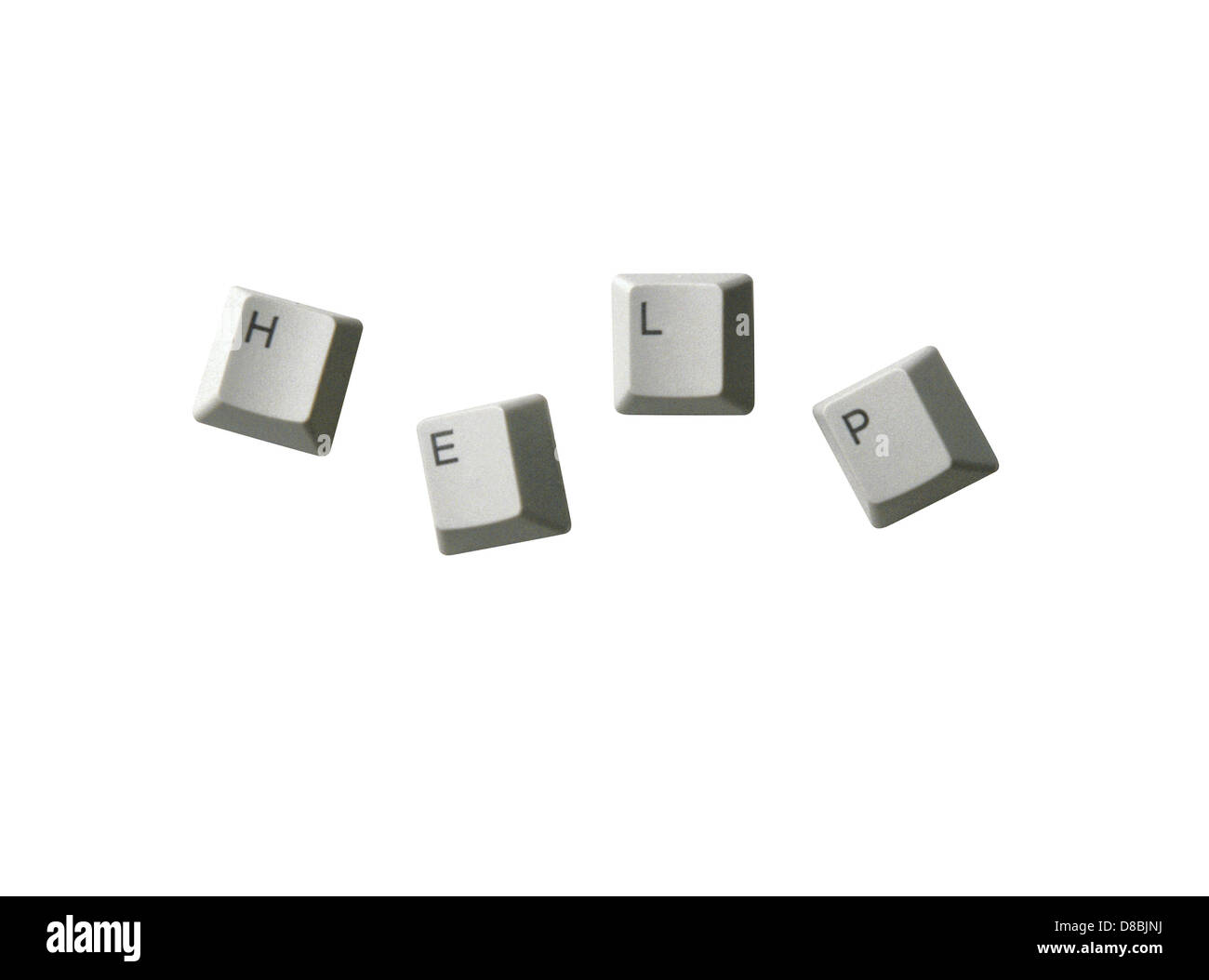 White computer keys- Help Stock Photo - Alamy