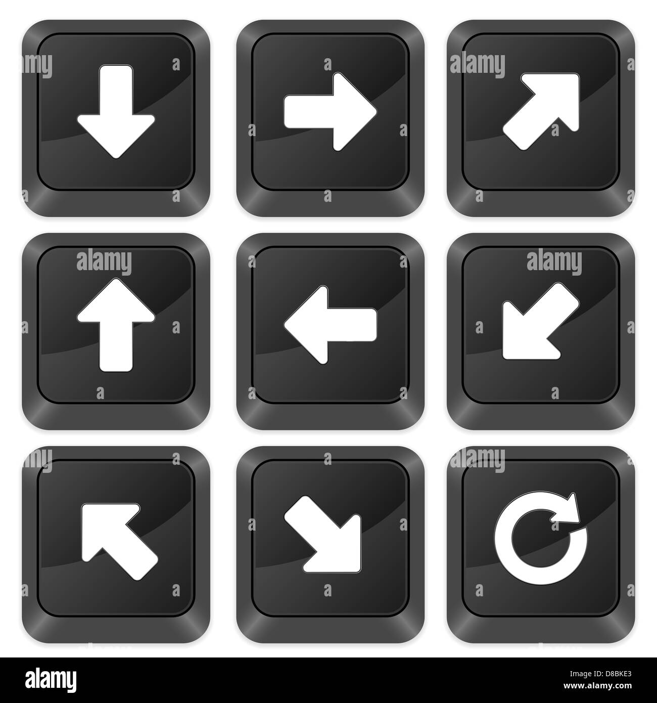 Computer buttons arrows isolated on a white background. Vector ...