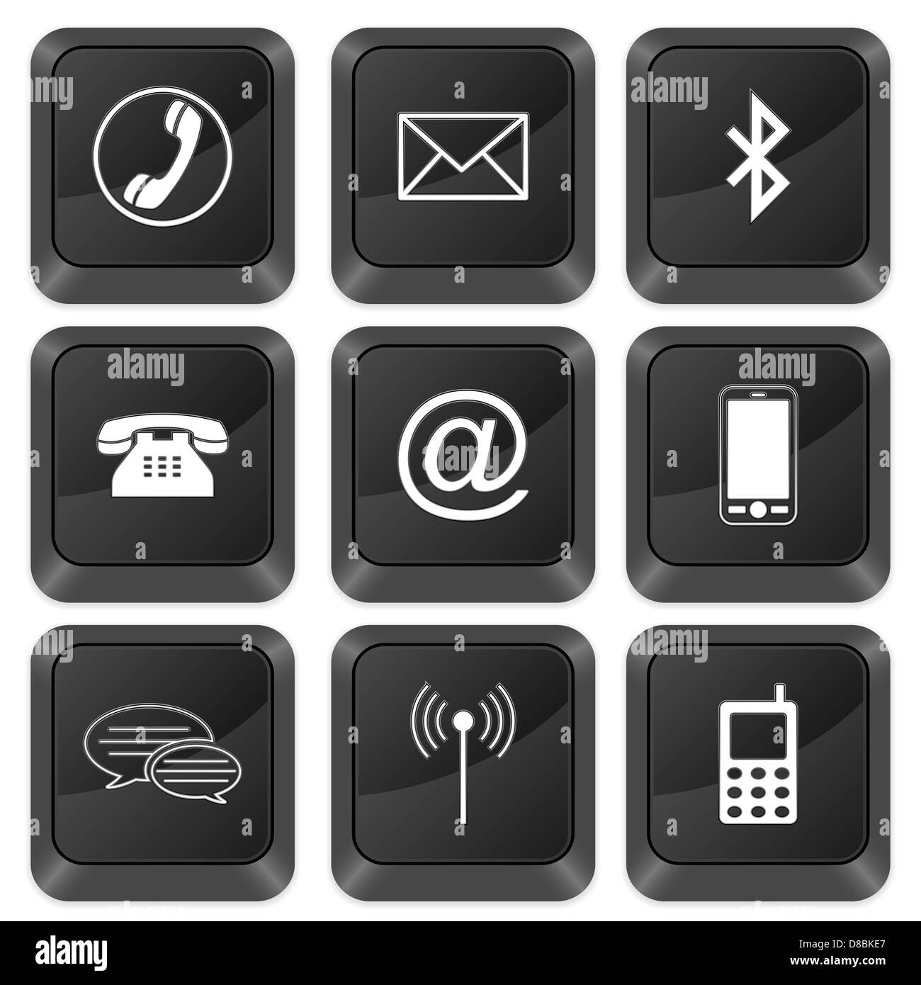 Computer buttons communication isolated on a white background. Vector ...