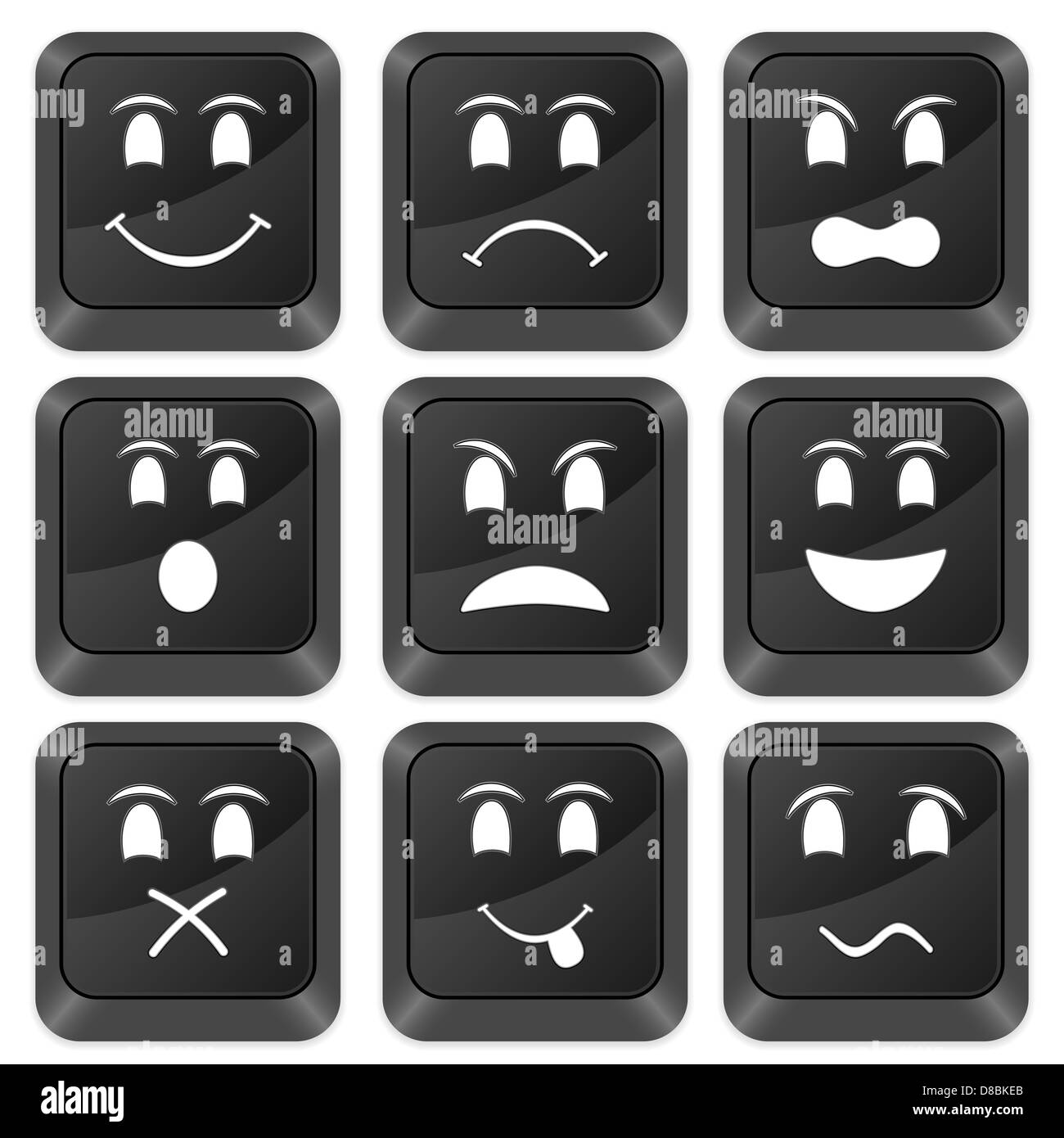 Computer buttons emoticons isolated on a white background. Vector ...