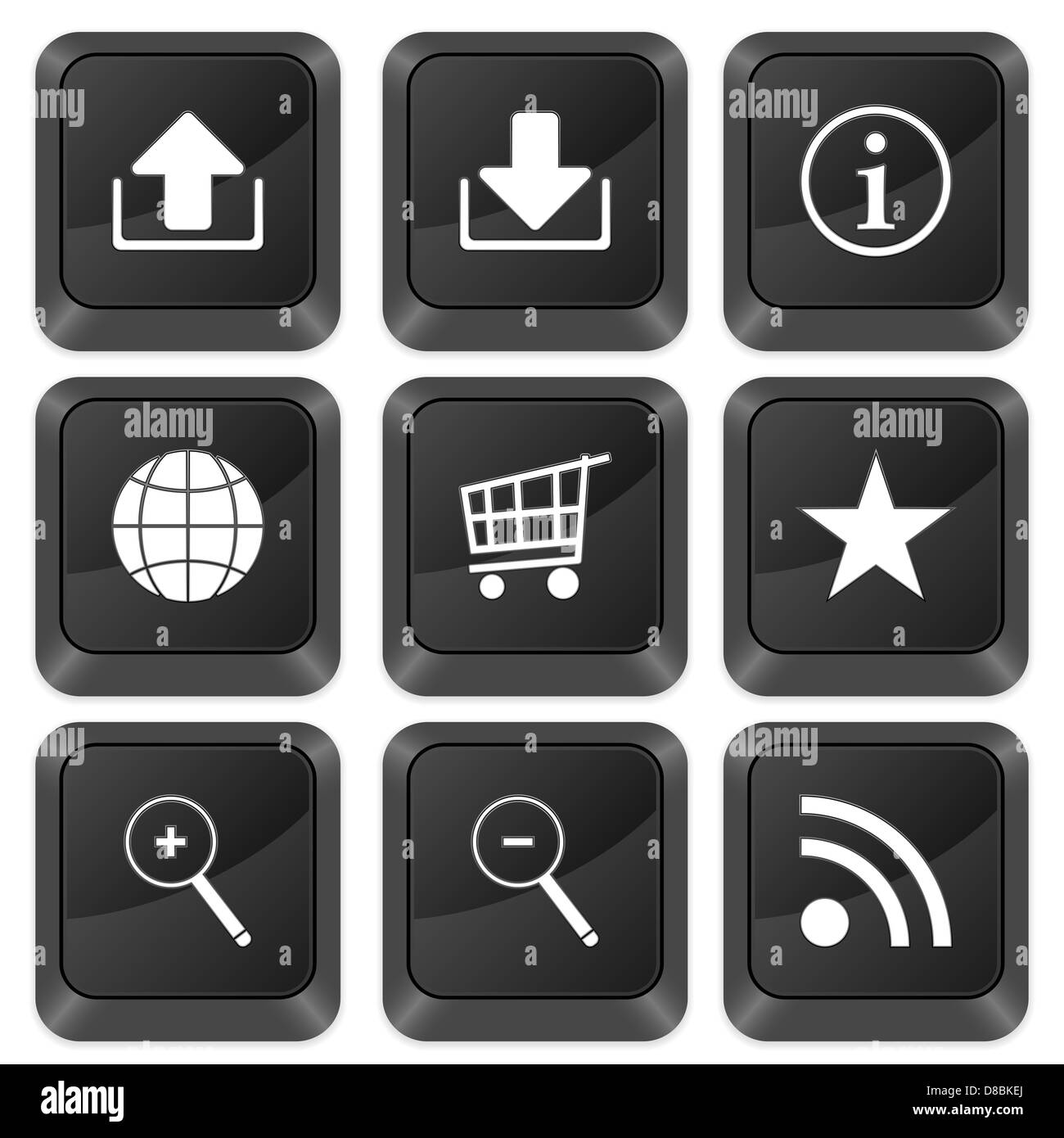 Computer buttons internet symbol isolated on a white background. Vector ...