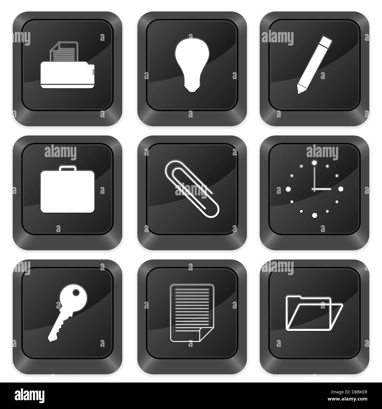 Computer buttons office isolated on a white background. Vector ...