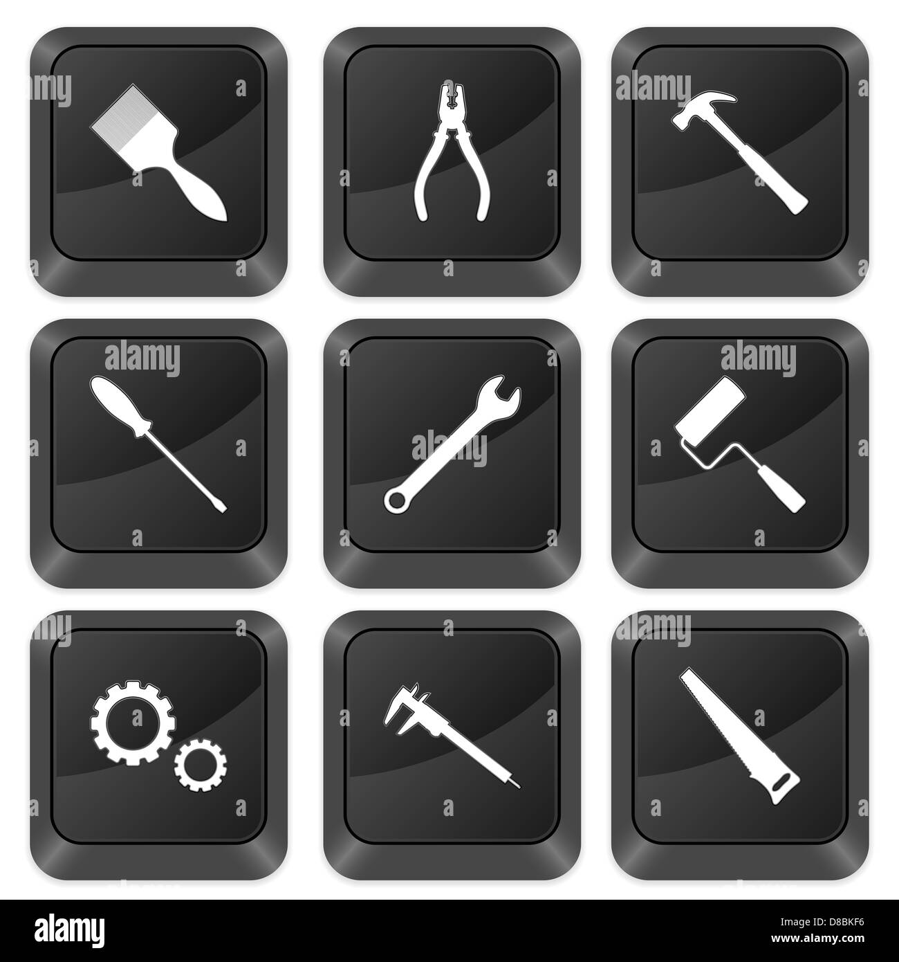 Computer buttons tools isolated on a white background. Vector ...