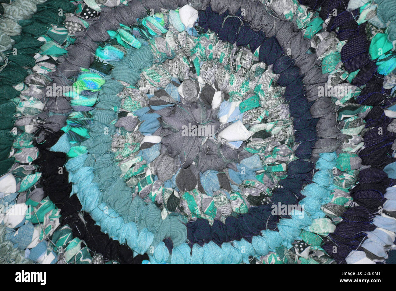 rag rug close up texture teal Stock Photo - Alamy