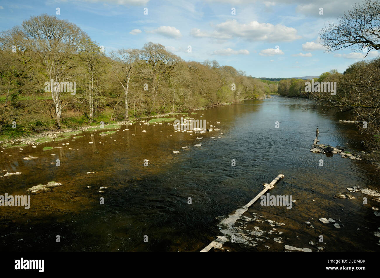 River Wye at Lady Milford's Bridge, near Llanstephen, Erwood Stock ...