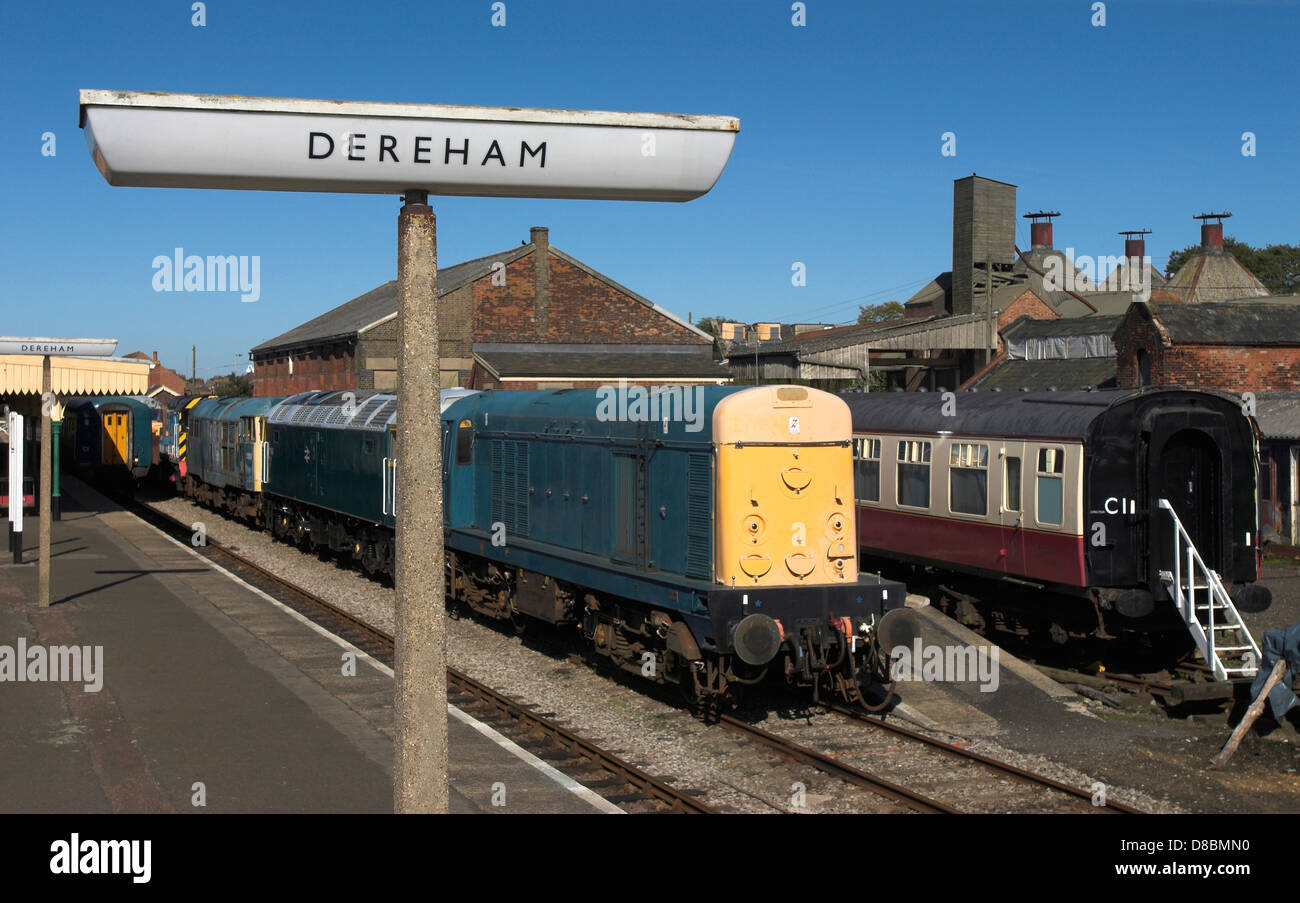 Mid-Norfolk Railway Trust, Dereham Station with Class 20 diesel ...