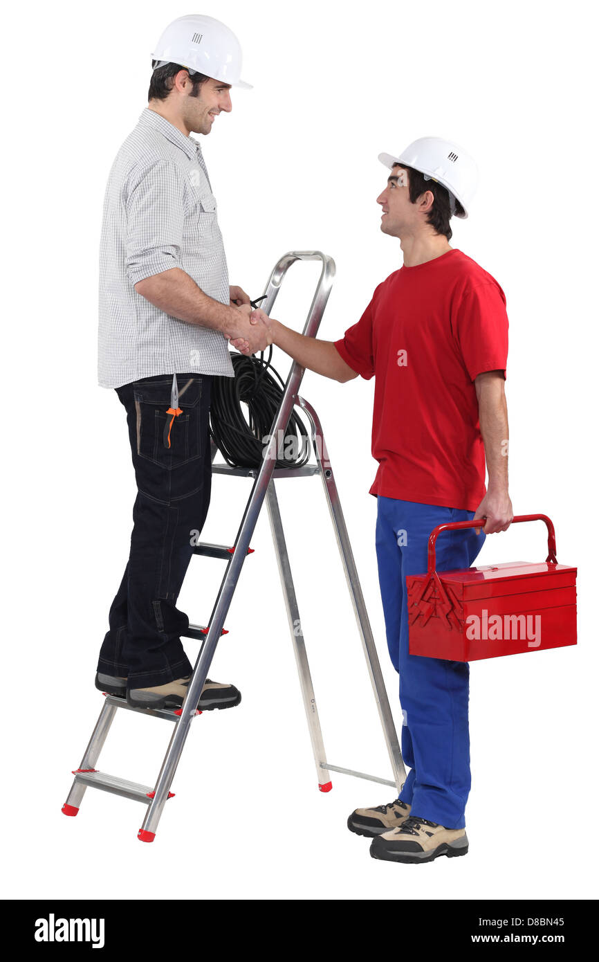 Hand reaching for red ladder hi-res stock photography and images - Alamy