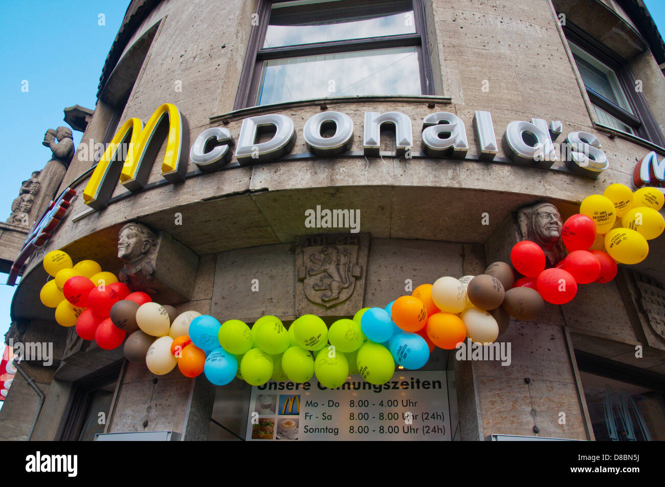 McDonald's fast food outlet Dusseldorf city North Rhine Westphalia ...