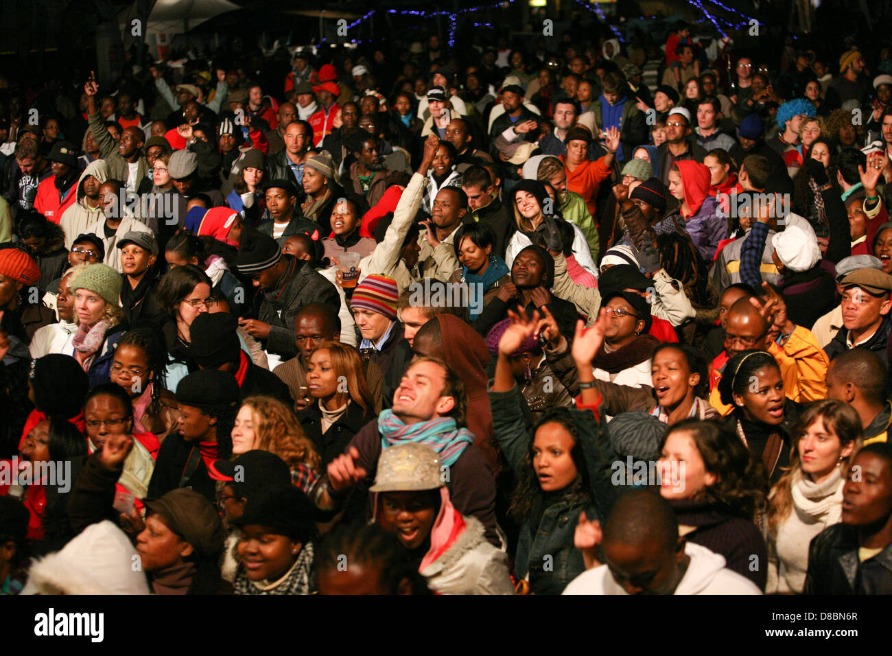 Fans join together to enjoy a music concert in Swaziland Stock Photo ...