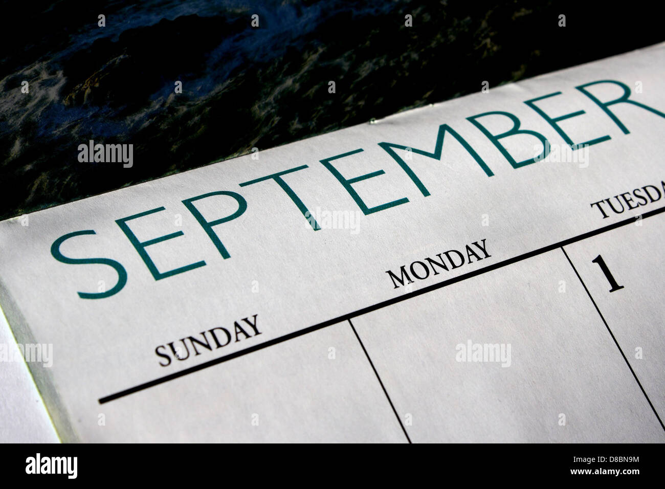 An image of a September calendar page, with the month's dates clearly ...