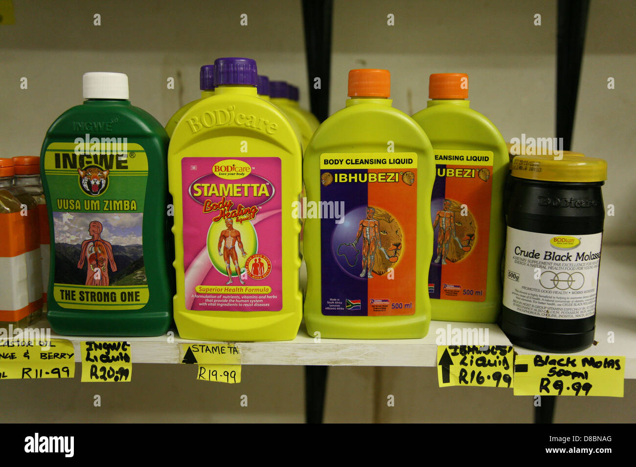 South African herbal 'over the counter' body tonics and remedies Stock ...