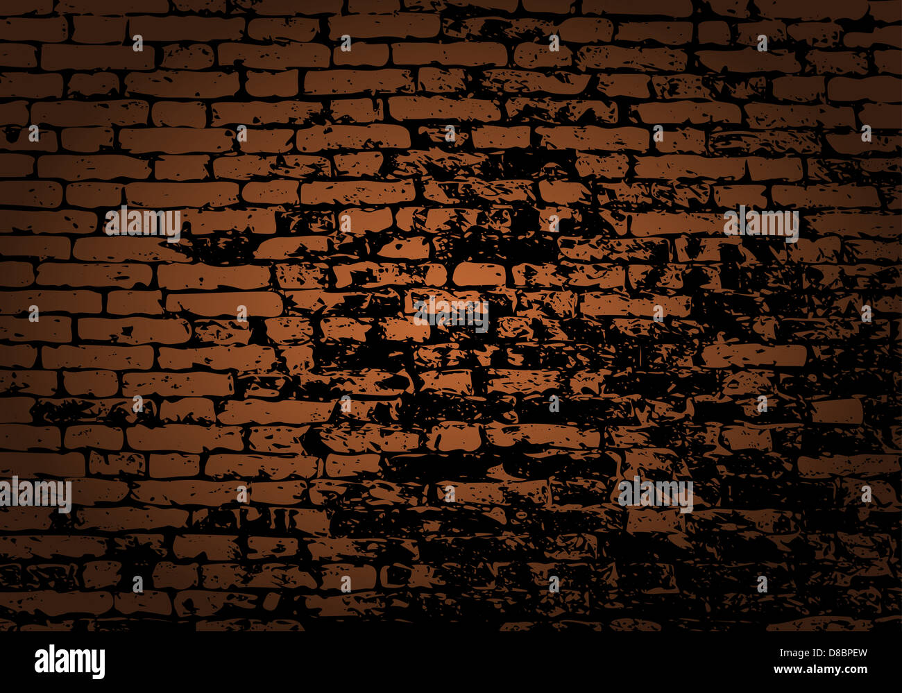 Grunge color brick wall background. Vector illustration with ...