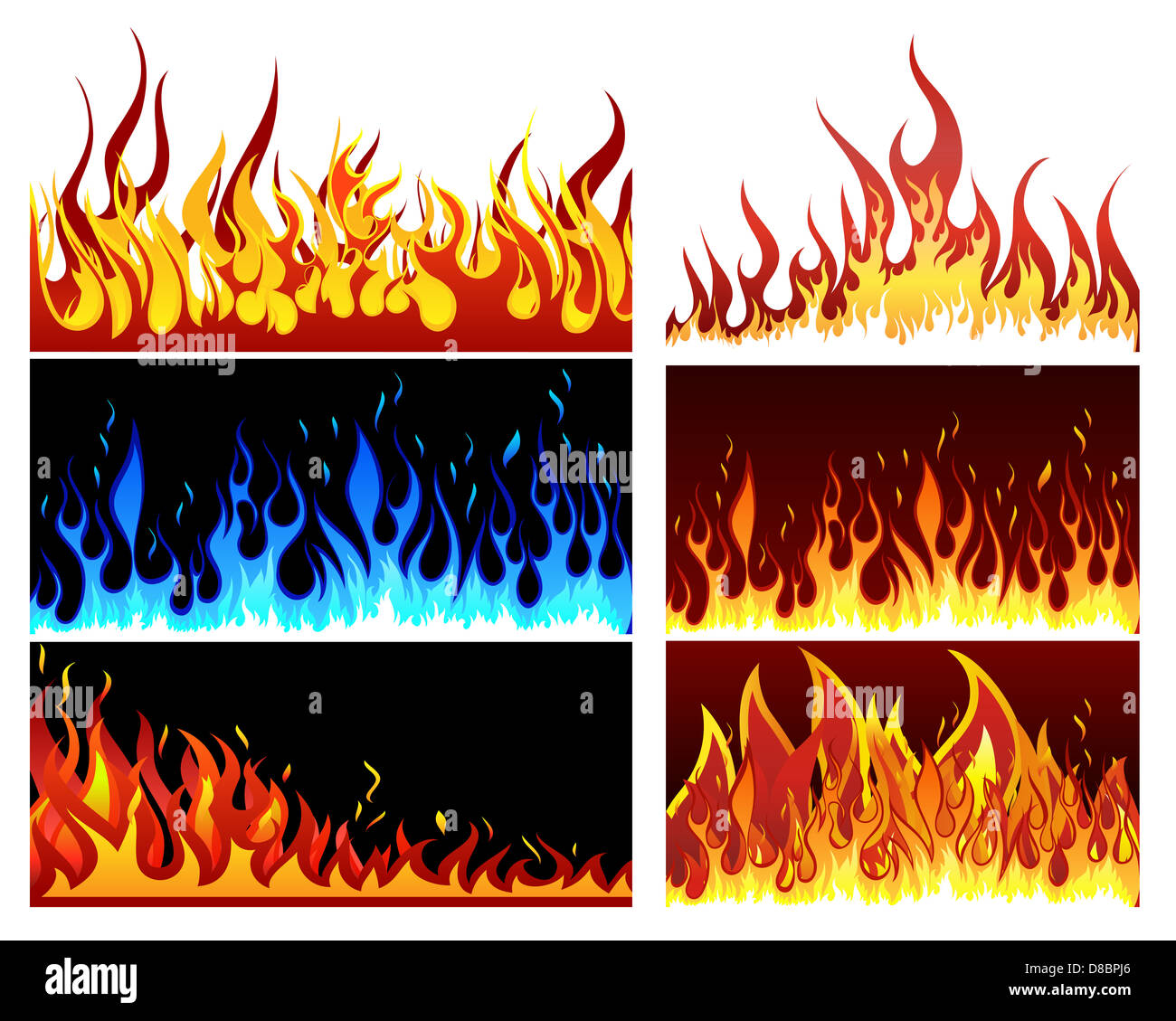 Big collection of fire elements. Fully editable EPS 10 vector ...