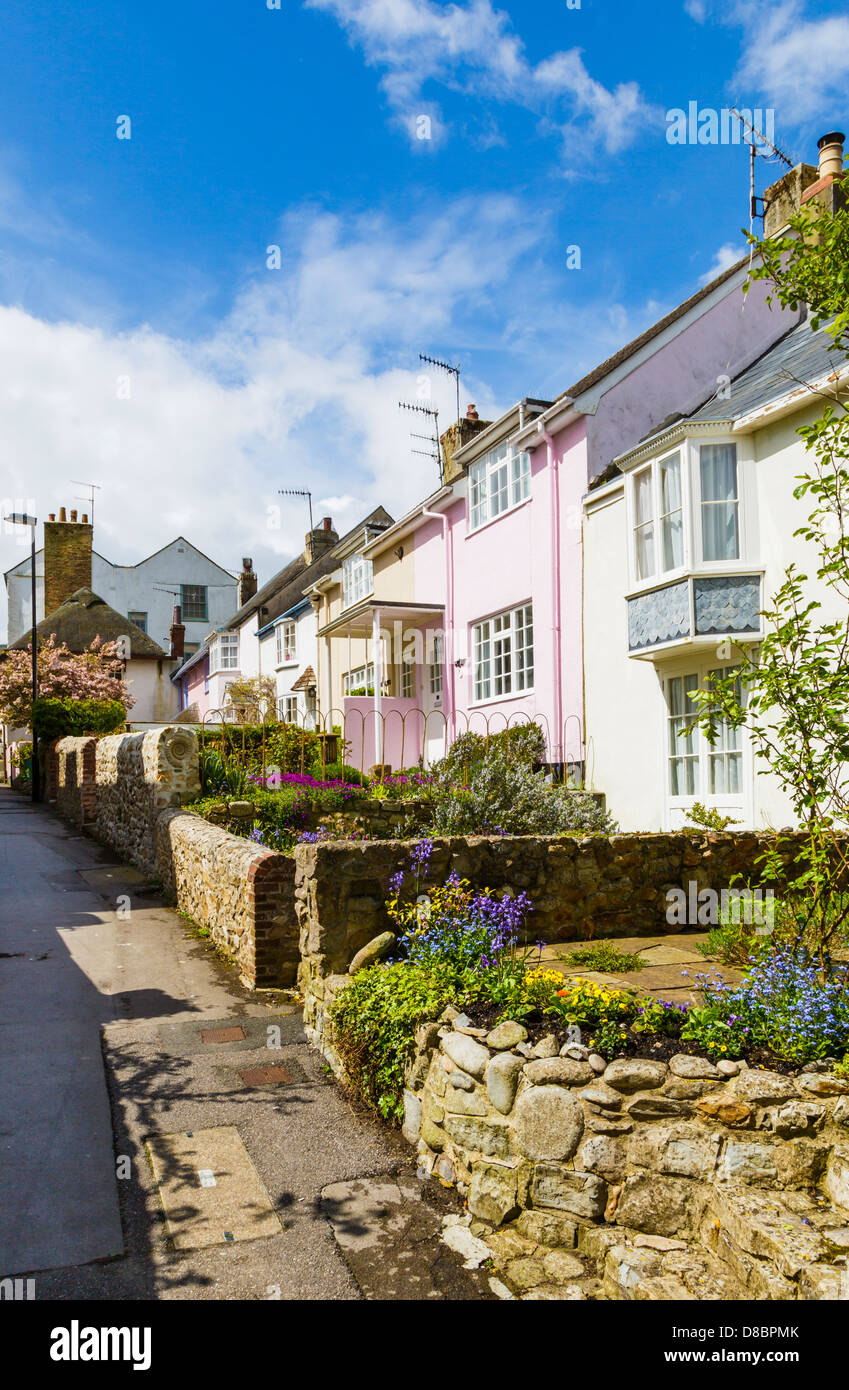 A colourful back street in Lyme Regis, Devon England Stock Photo - Alamy