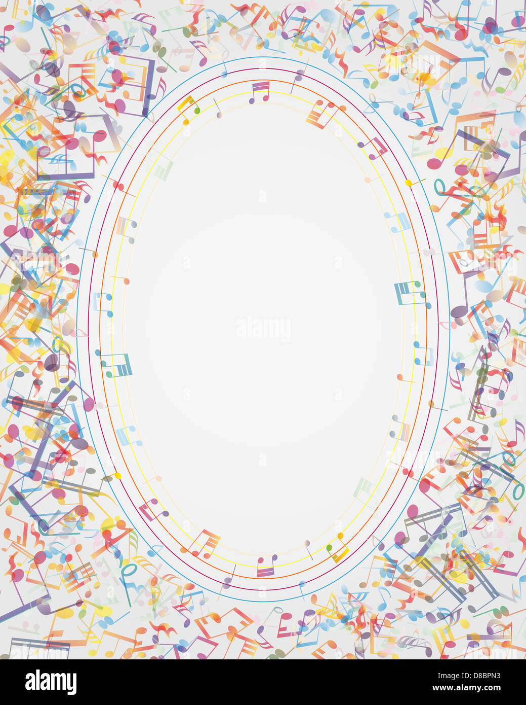 Multicolour musical notes staff background. Vector illustration Stock ...