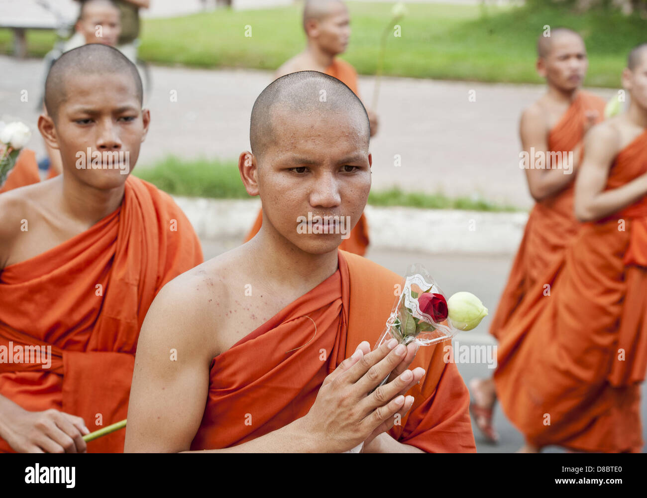 Phnom Penh, Cambodia. May 24, 2013. Monks celebrate Visak Bochea Day ...