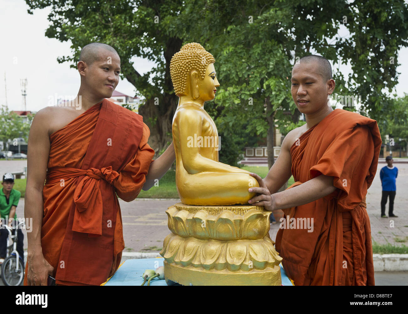 Phnom Penh, Cambodia. May 24, 2013. Monks celebrate Visak Bochea Day ...