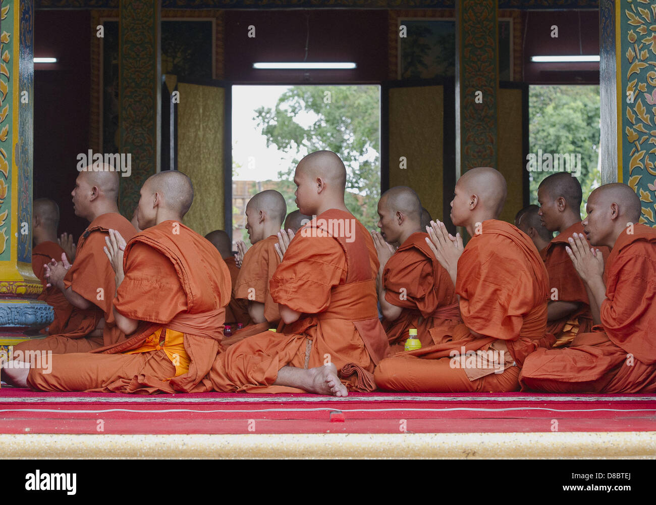 Phnom Penh, Cambodia. May 24, 2013. Monks celebrate Visak Bochea Day ...