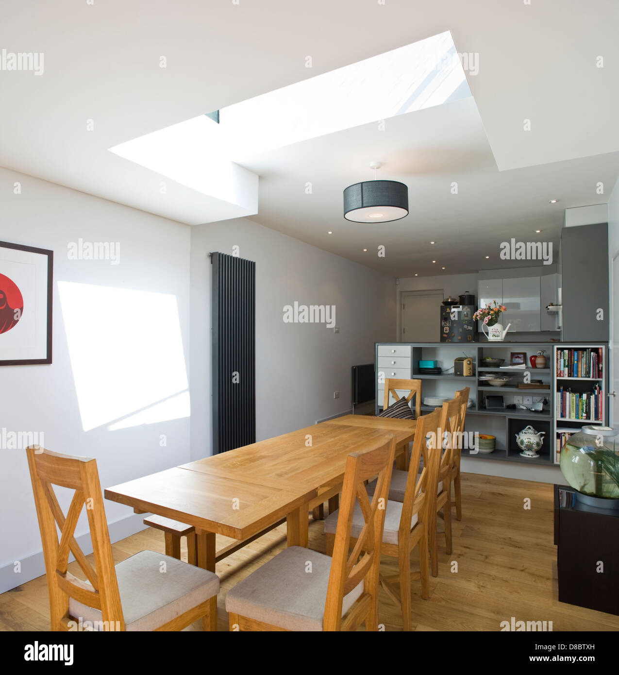 Dining room inside London house extension Stock Photo - Alamy