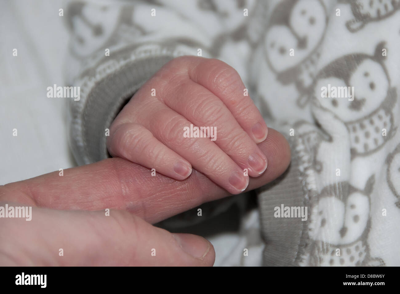 Newborn baby grasps finger hi-res stock photography and images - Alamy