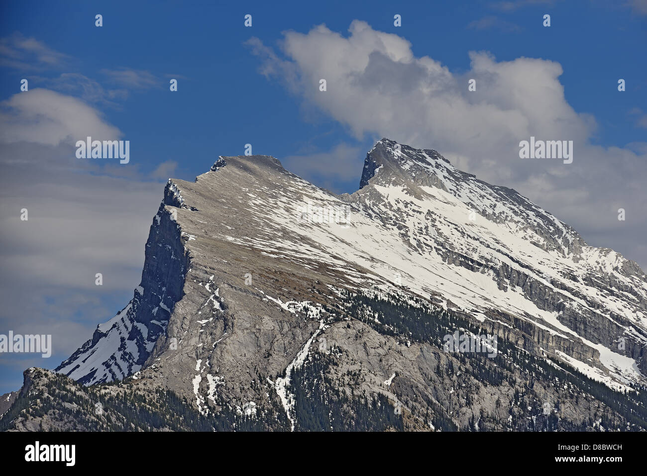 Summit edge of Mount Rundle in Banff National Park in the Canadian ...
