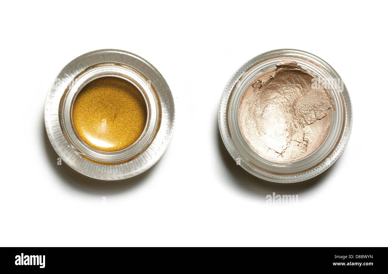 gold eyeshadow/liner pot cut out onto a white background Stock Photo ...