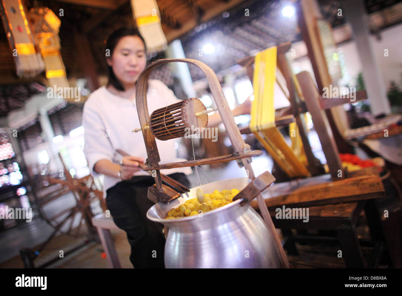 A silk manufactory, pictured on 22.12.2012 in Ching Mai, Thailand ...
