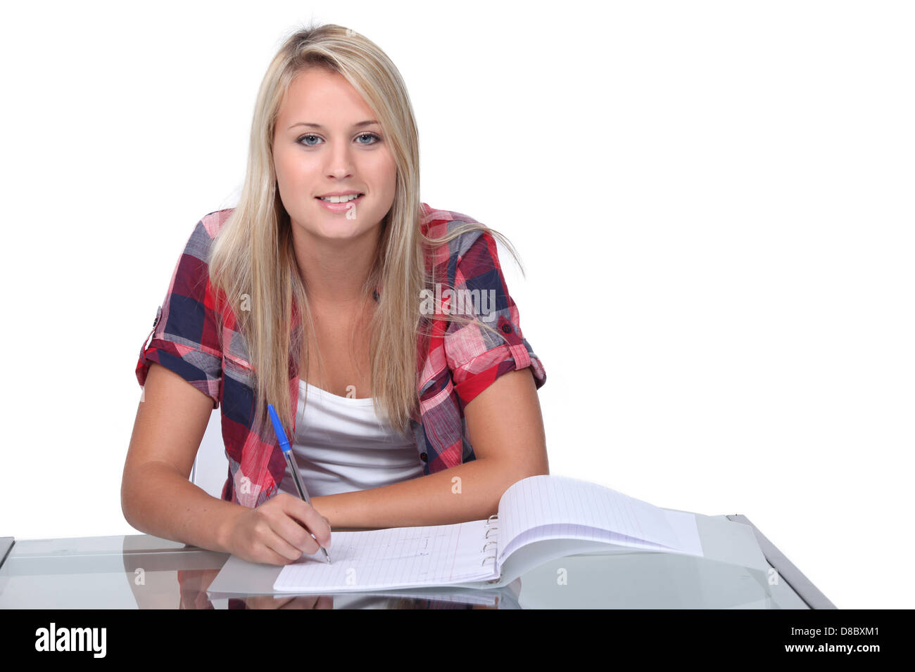 Teenager doing homework Stock Photo - Alamy