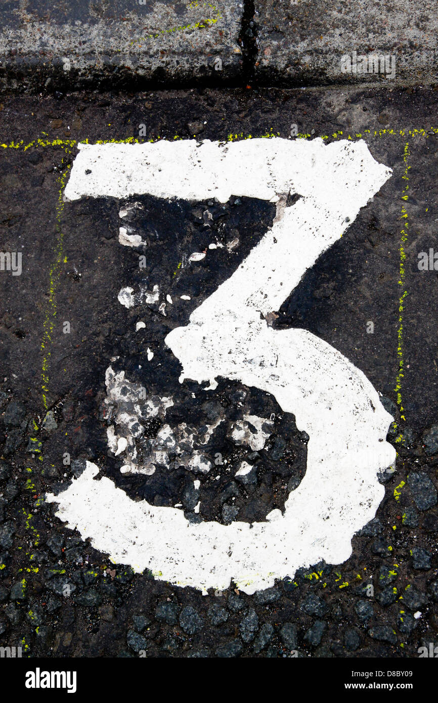 White number 3 Stock Photo - Alamy