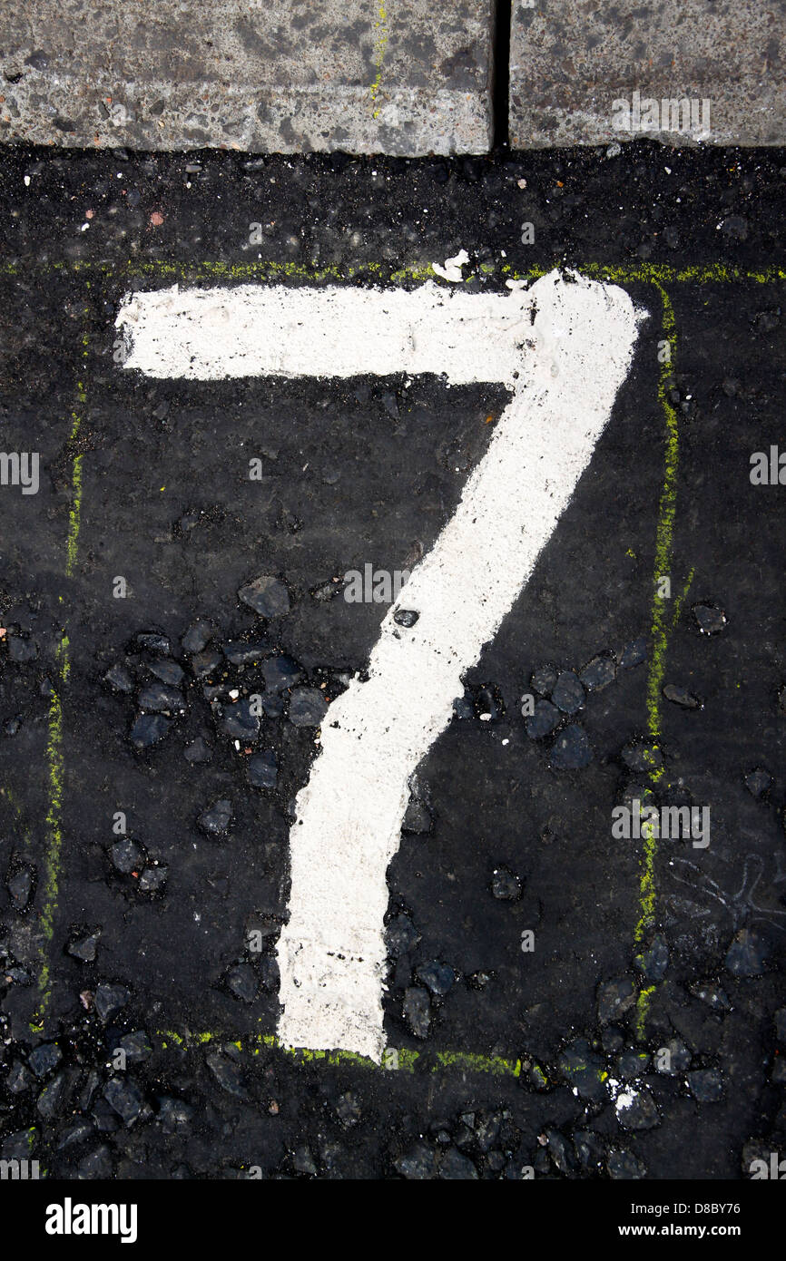 White number 7 Stock Photo - Alamy