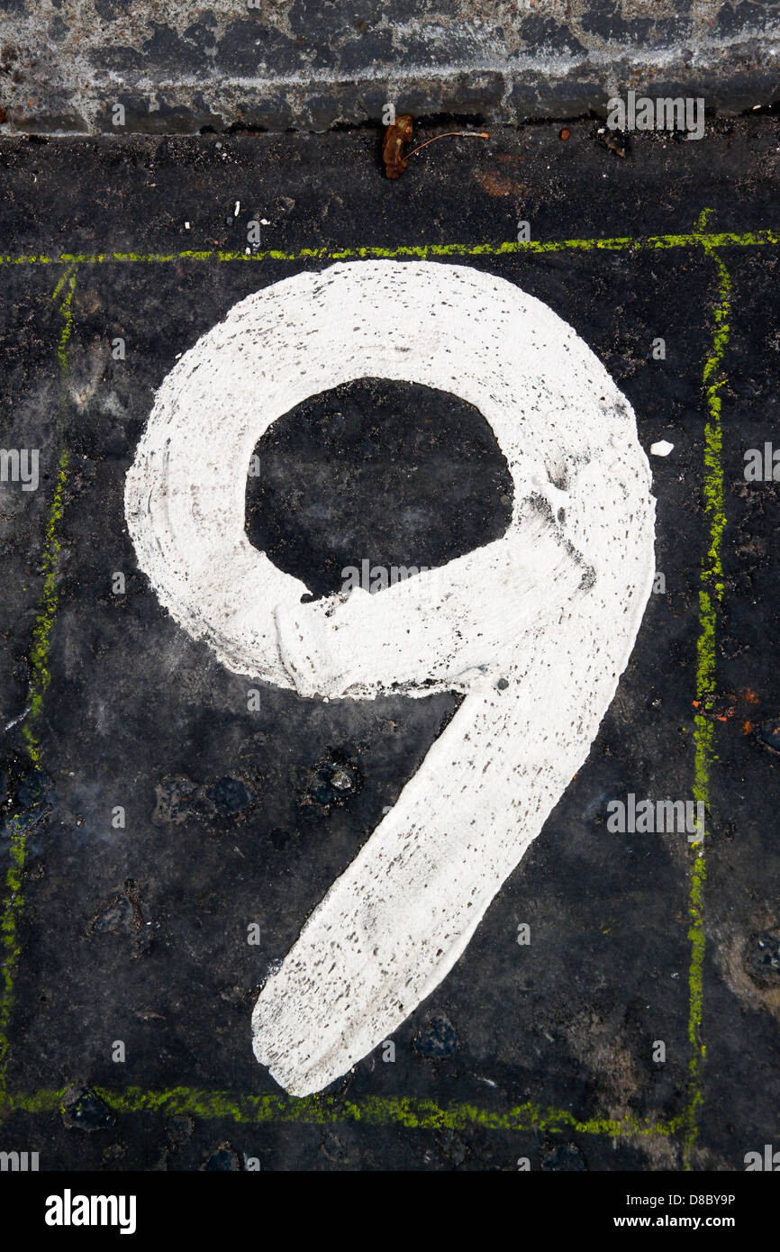 White number 9 Stock Photo - Alamy