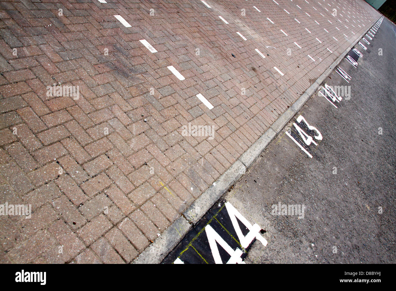 Block paving and tarmac car park surface Stock Photo - Alamy