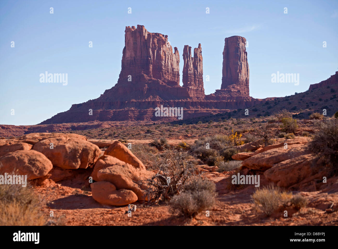 sandstone buttes at Monument Valley Navajo Tribal Park, United States ...