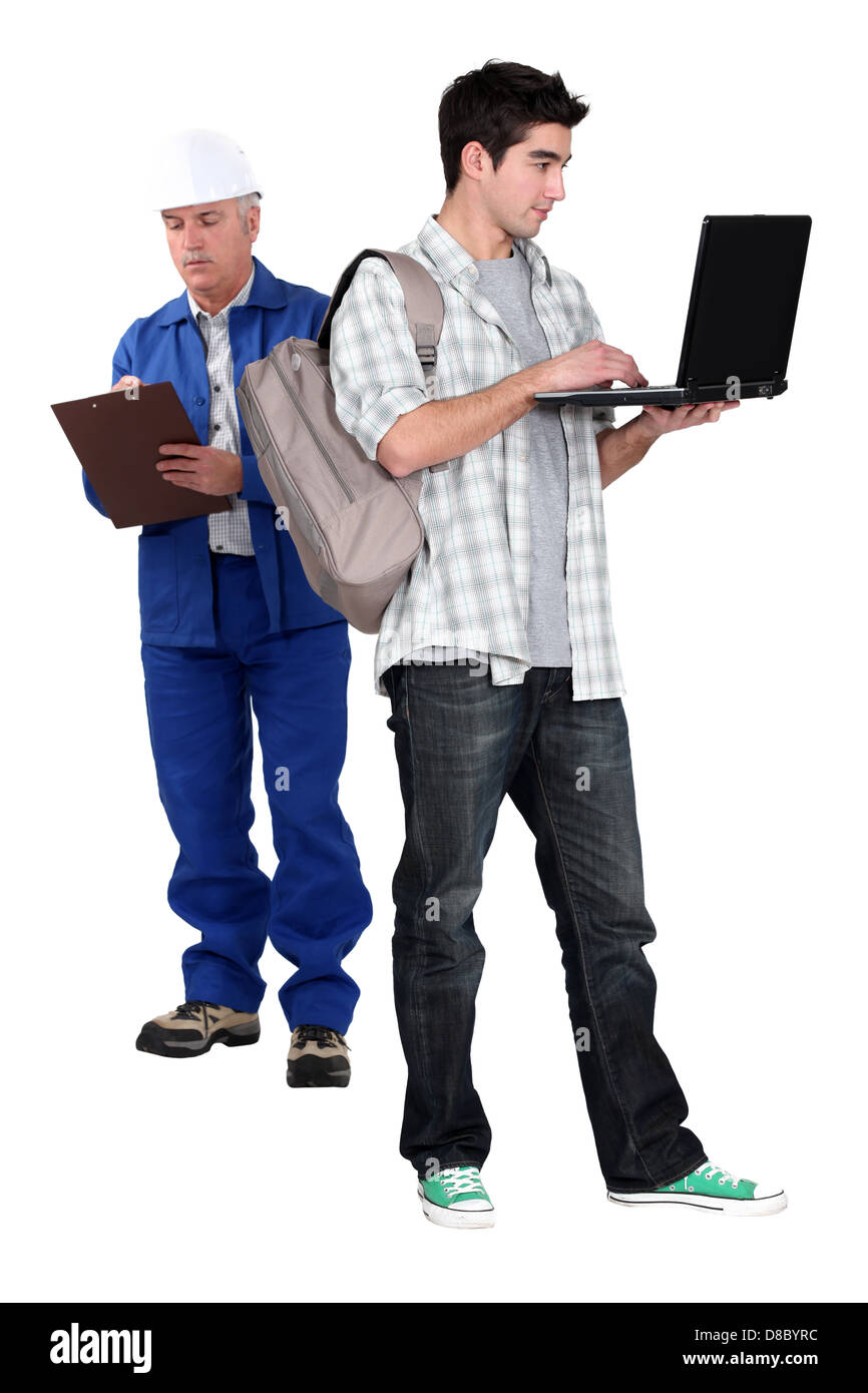 Apprentice and master Stock Photo - Alamy