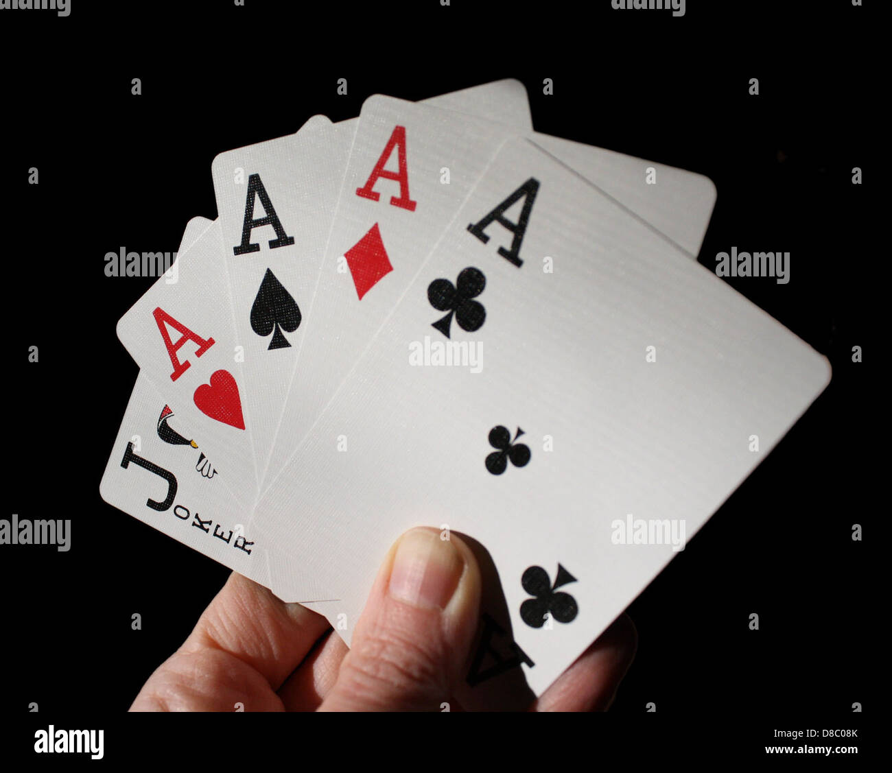 winning poker hand Stock Photo - Alamy