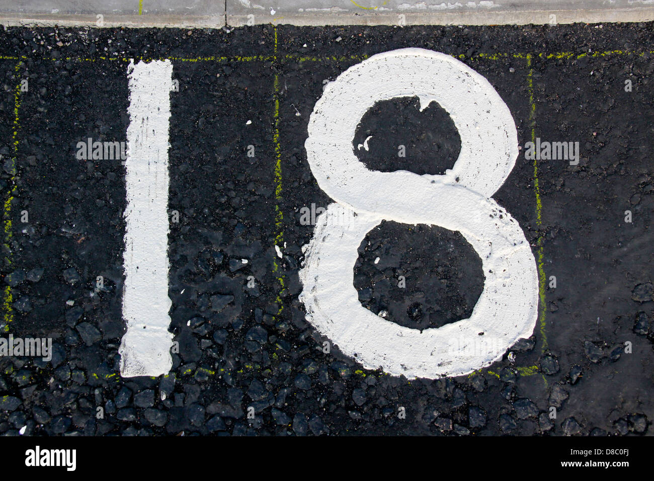 White number 18 Stock Photo - Alamy